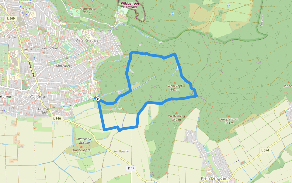 Sendero circular Geismar - recorrido triangulo violeta in Niedersachsen ...
