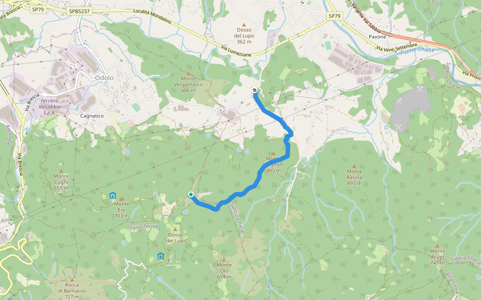 Sabbio Chiese (Bridge of Hunger) - Monte Corvino | Walking Map