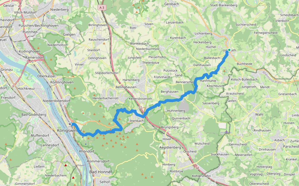 Hiking trail 1a of the KEV stage 2 - Königswinter, Nordrhein-Westfalen ...