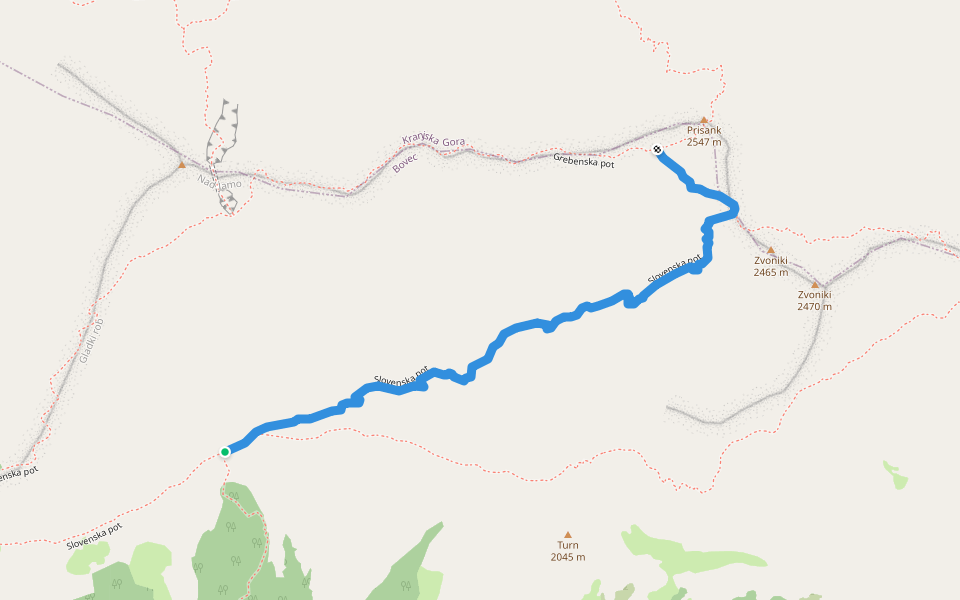 The Slovenian way in Tolmin | Walking Map