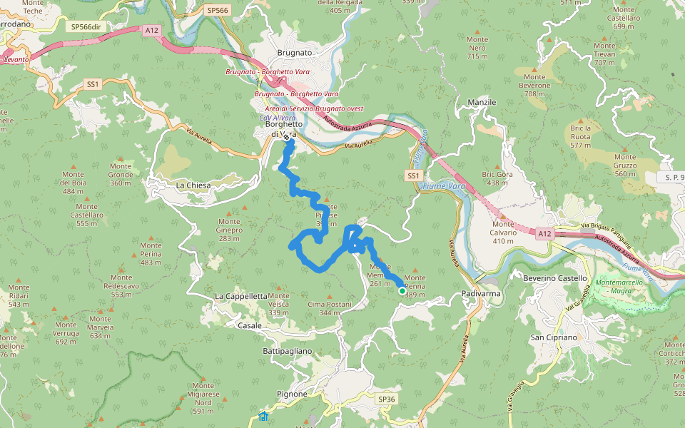 Borghetto - Ripalta - Memola - Bracelli | Walking Map