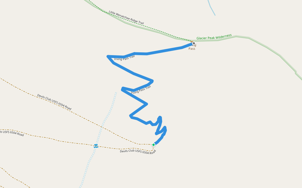 Irving Pass Trail in Washington | Walking Map