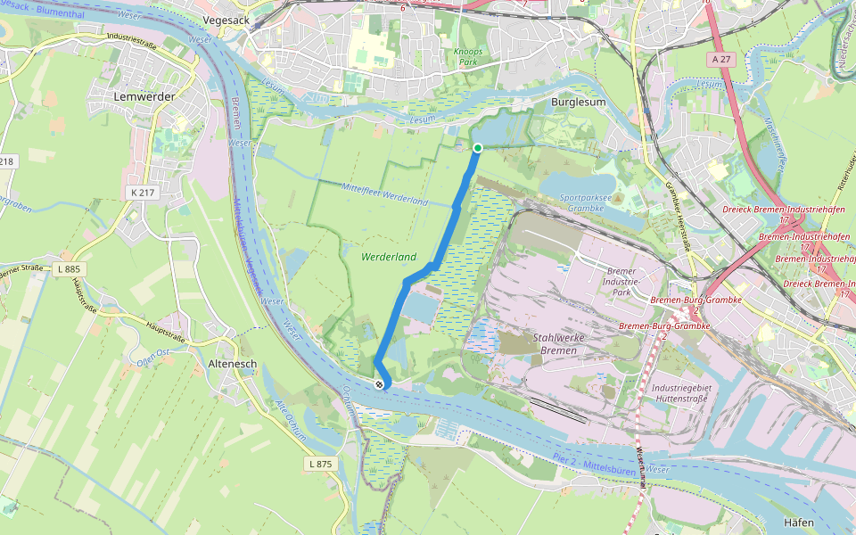 Hiking trail Dunger See - Moorlosen Kirche in Bremen | Walking Map
