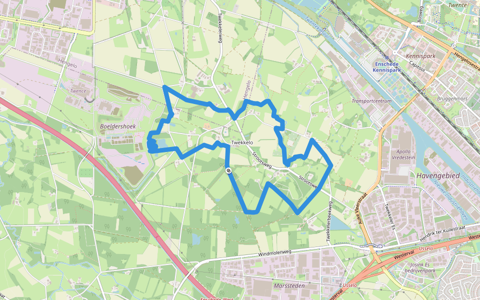 WNW Twente - Boeldershoek/Twekkelo - purple route in Overijssel ...