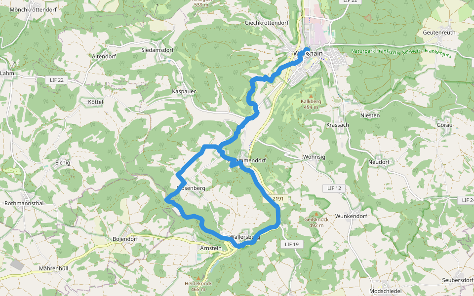 Frankenberg Rundweg in Bayern | Walking Map