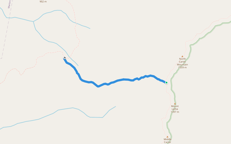 North Carter Trail in New Hampshire | Walking Map