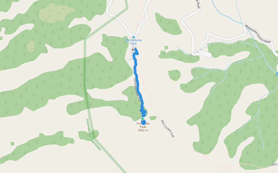 Coronado Peak Trail in Arizona | Walking Map