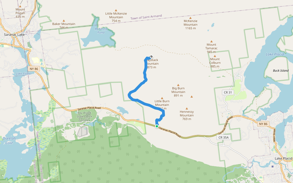 Haystack Mountain Trail in New York | Walking Map