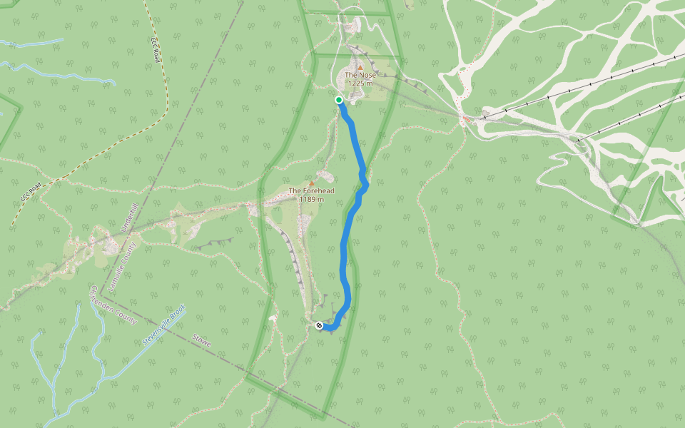 Forehead Bypass in Vermont | Walking Map