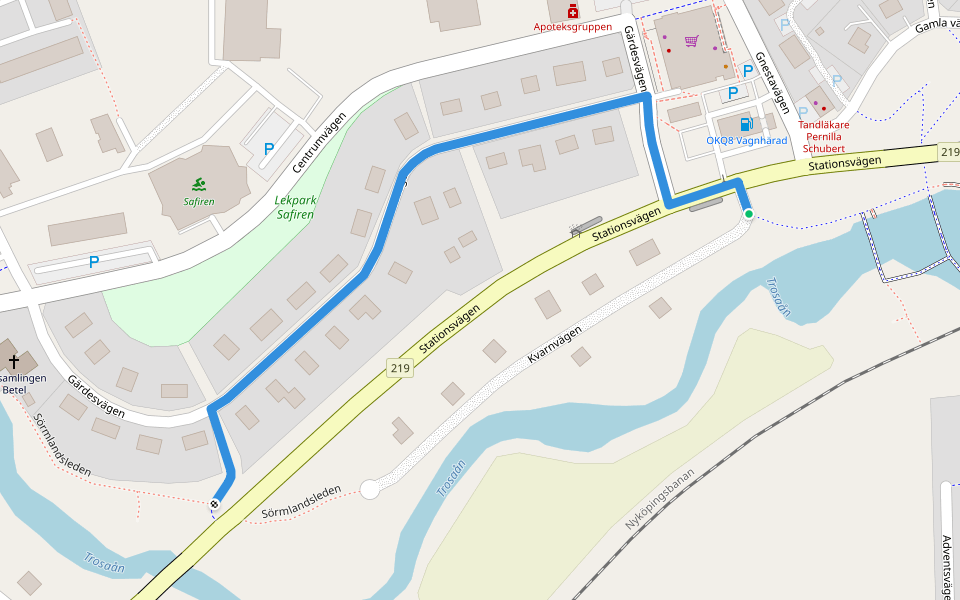 Wagon herded around, shortcut | Walking Map