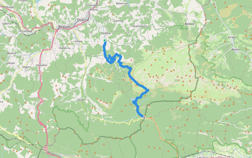 GR 35 E3 Altxonbide route: Zaldibia - Lizarrusti in Euskadi | Walking Map