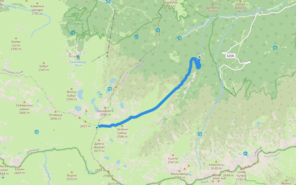 Yavorova Polyana - Zeleny Ryd - Razdela | Walking Map