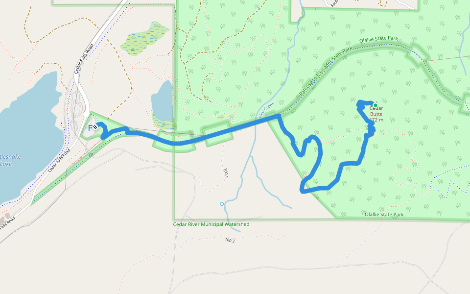 Cedar Butte Trail in Washington | Walking Map