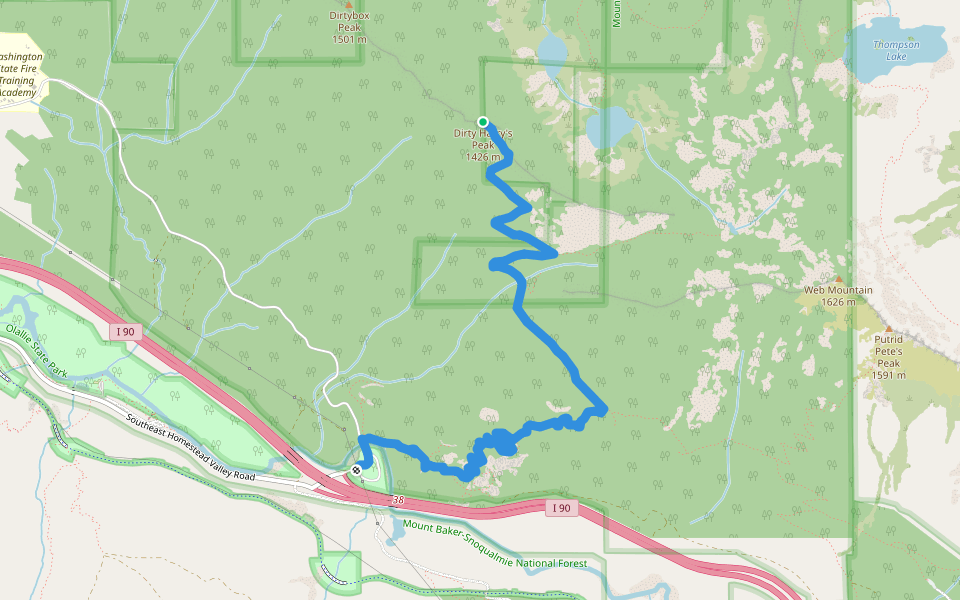 Dirty Harry's Peak Trail in Washington | Walking Map