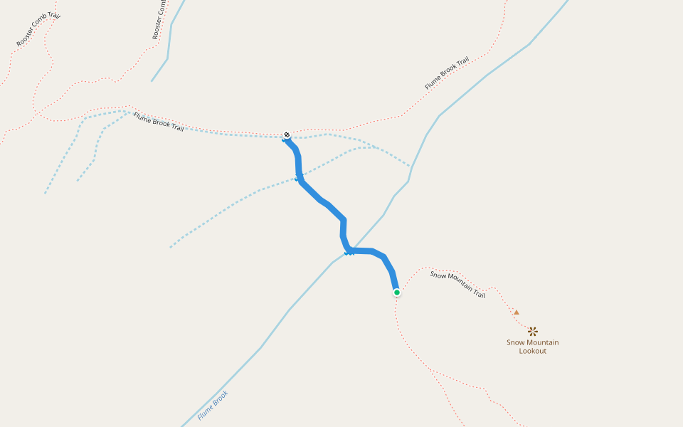 Snow - Flume Brook Crossover Trail in New York | Walking Map