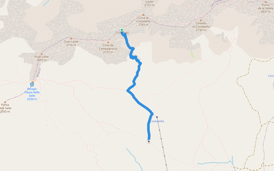 Via ferrata at Cima Campagnacia | Walking Map