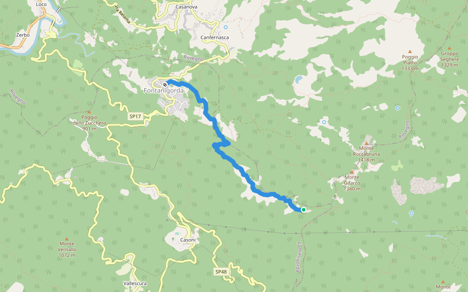 Fontanigorda - Monte Castello Fante Hiking Trail - Liguria | Pacer