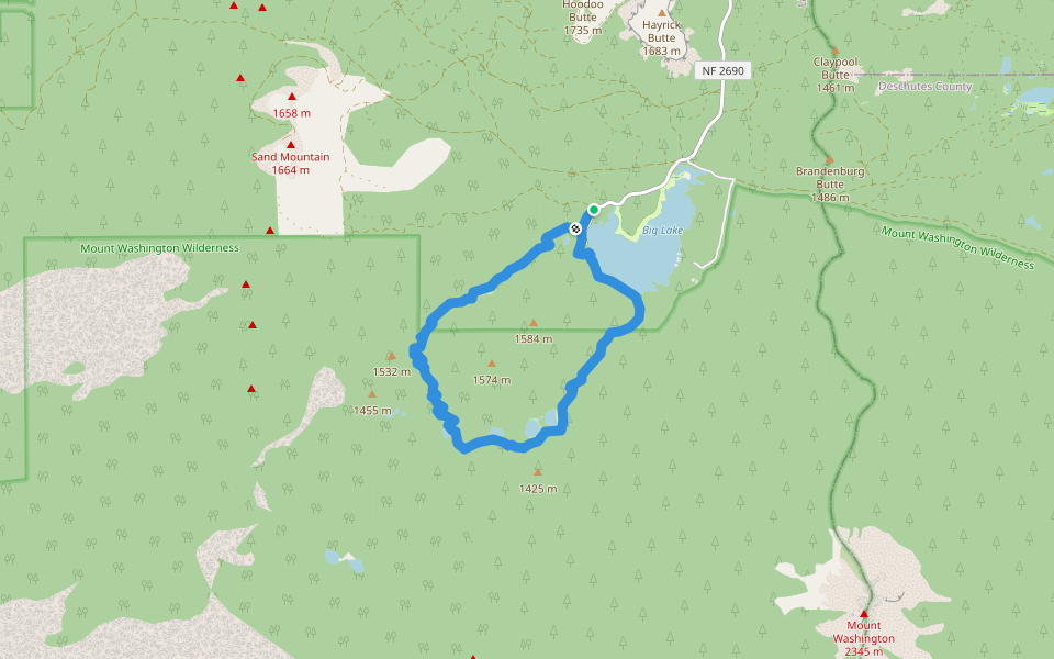 Patjens Lake Trail in Oregon | Walking Map