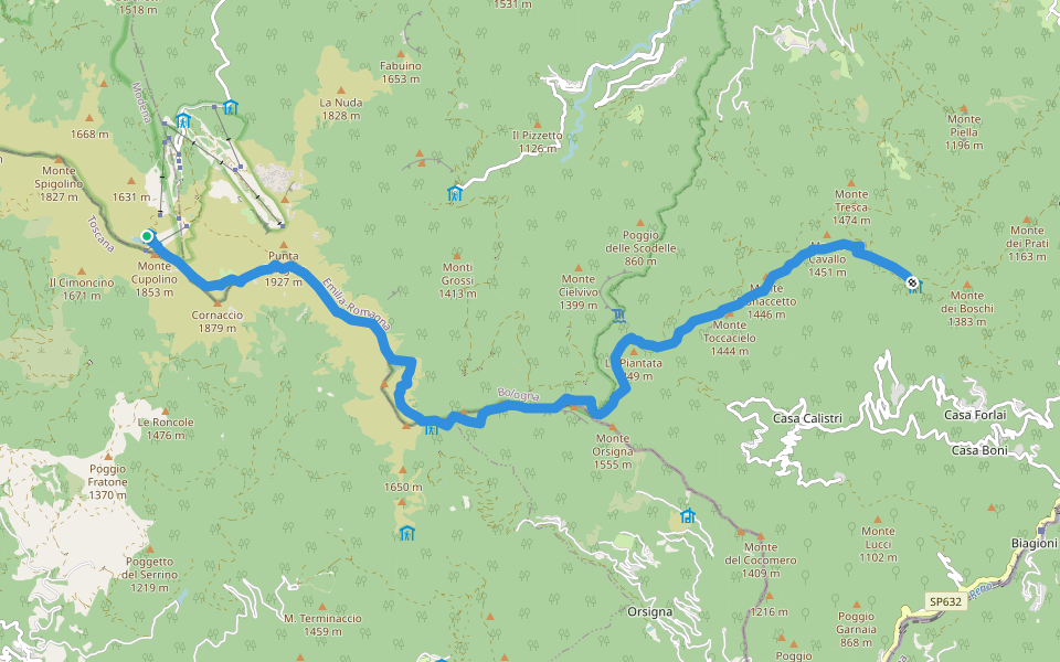 Alta via dei Parchi: Stage 10 | Walking Map