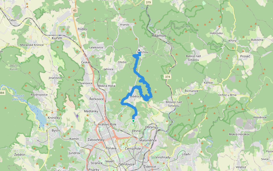 [Č] Brno-Lesná (public transport) - Útěchov (start.) in Jihomoravský ...