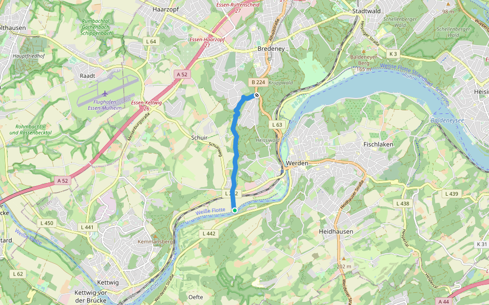 Access route to the Ruhr Valley in Nordrhein-Westfalen | Walking Map