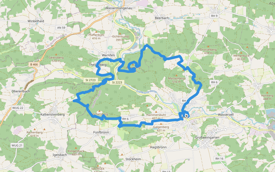 Splitter Hill Country Tour in Bayern | Walking Map