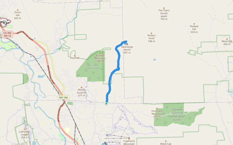 Kearsarge North Trail in New Hampshire | Walking Map