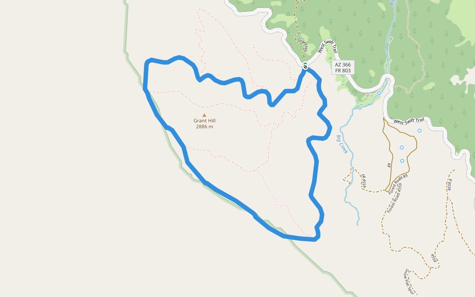 Grant Hill Loop Trail #322 in Arizona | Walking Map