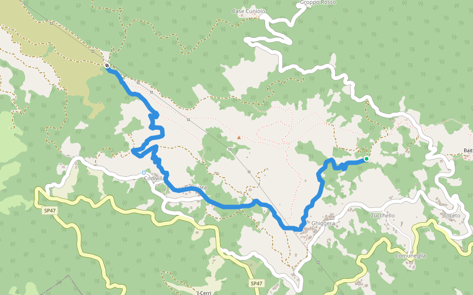 Ghiggeri – Codivilla – Passo del Cavallo (junction 114) | Walking Map