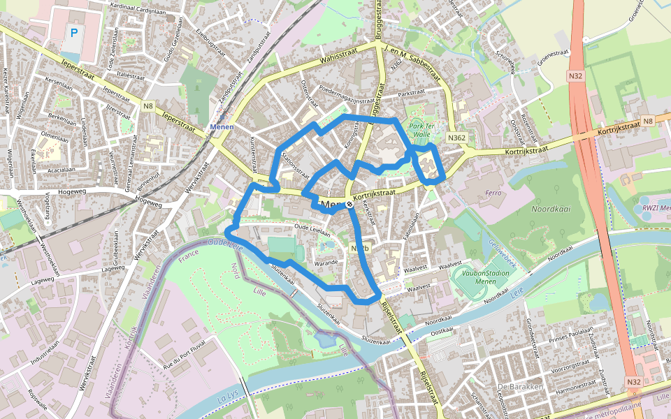 Heritage walking route Menen in Vlaams Gewest | Walking Map