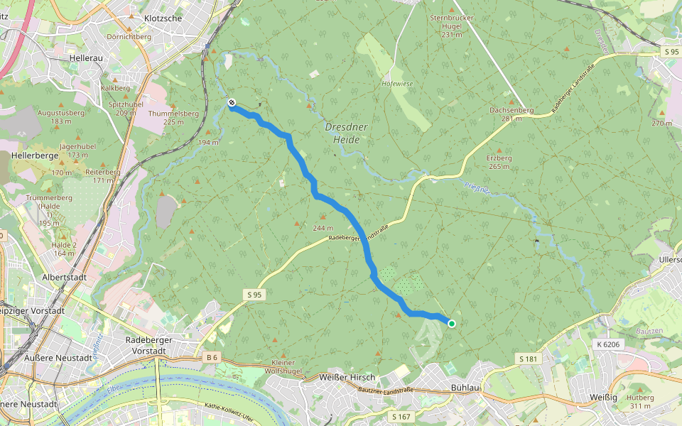 Dresden Heath, Rennsteig in Sachsen | Walking Map