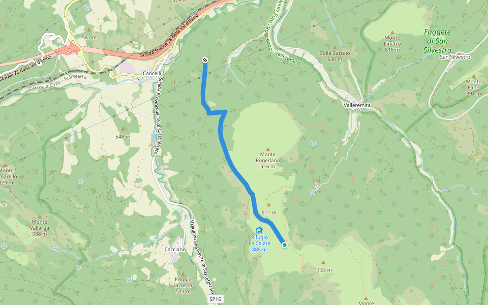 Path at the junction of the Carta path - Monte Rogedano - at the ...