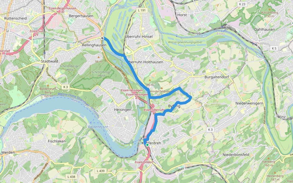 Access path to the Ruhrhöhenweg Hiking Trail - Essen, Nordrhein ...