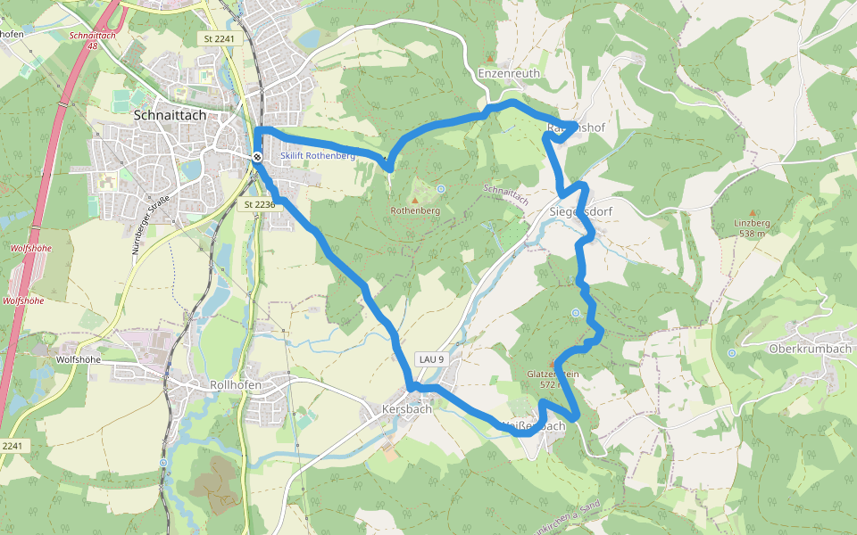 Circular route Schnaittach - Glatzenstein Hiking Trail - Neunkirchen am ...