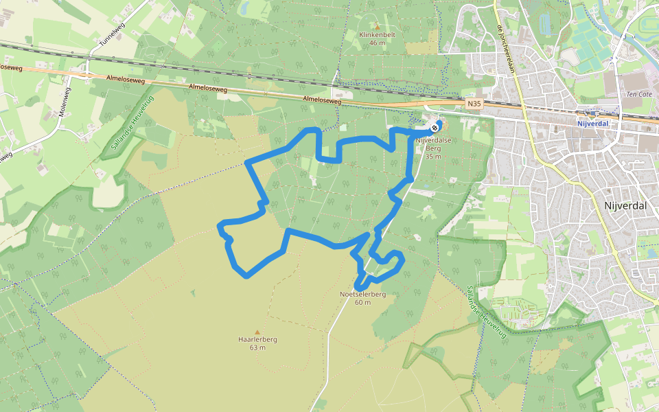 WNW Twente - Sallandse Heuvelrug - red route in Overijssel | Walking Map