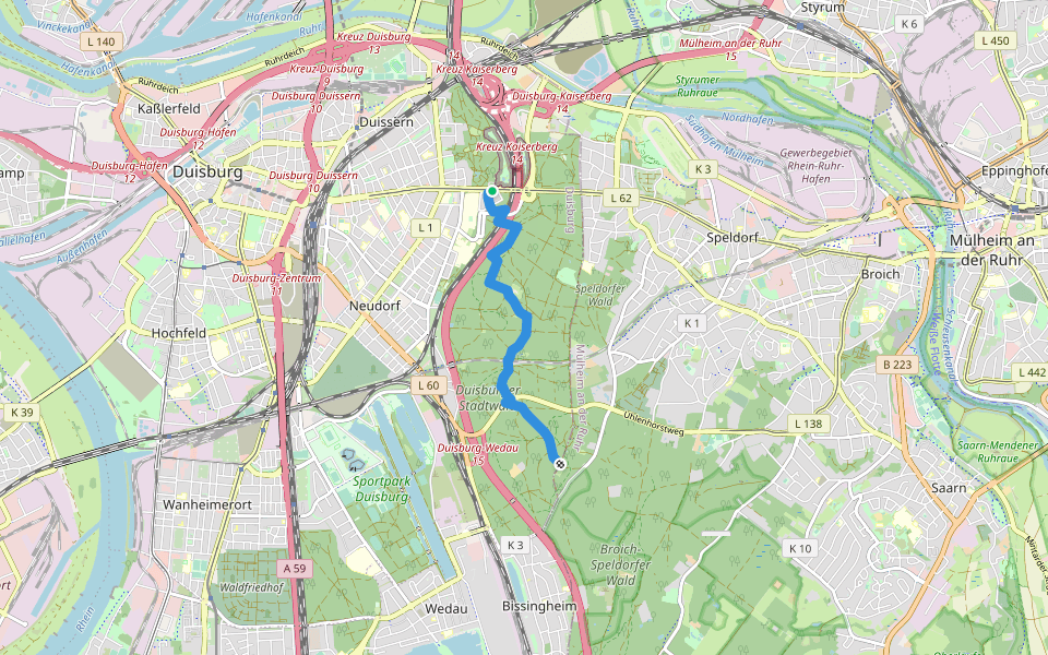 [X30] Neanderthalweg [Duisburg] in Nordrhein-Westfalen | Walking Map