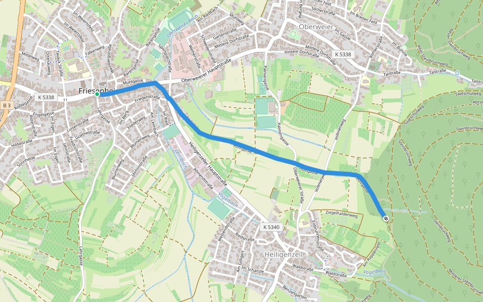 Friesenheim Rathaus - Holzgasse in Baden-Württemberg | Walking Map