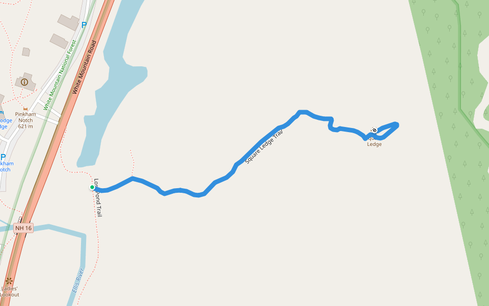 Square Ledge Trail in New Hampshire | Walking Map