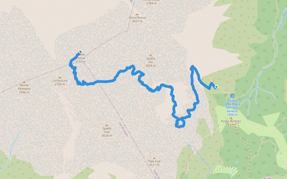 Normal route Monte Pelmo | Walking Map
