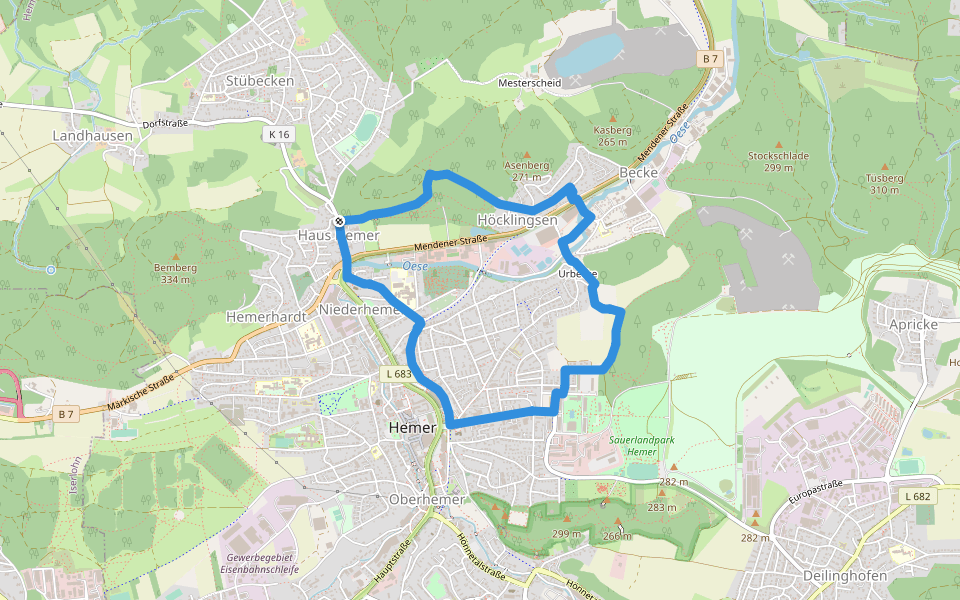 [A2] House Hemer - Urbecke in Nordrhein-Westfalen | Walking Map