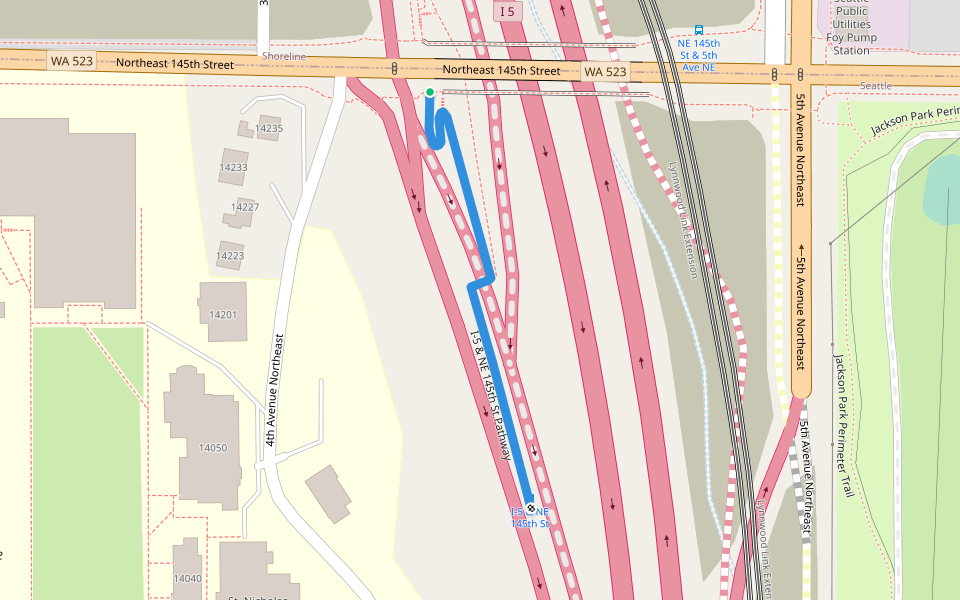 I-5 & NE 145th St Pathway in Washington | Walking Map