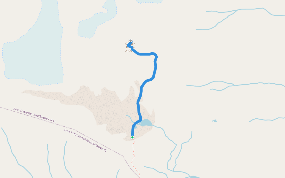 Golden Hinde Route in British Columbia | Walking Map