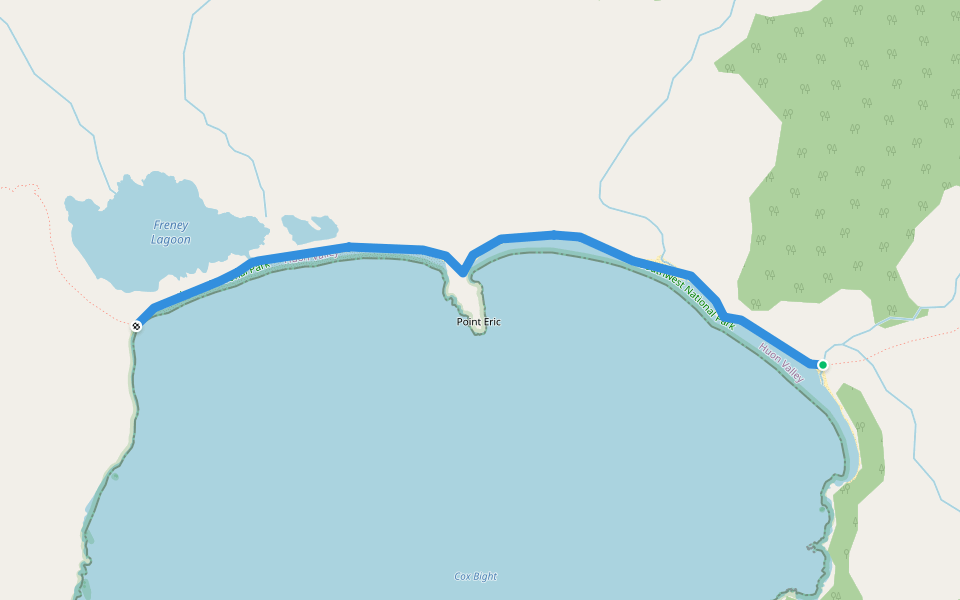 South Coast (Melaleuca to South Cape Bay) in Tasmania | Walking Map