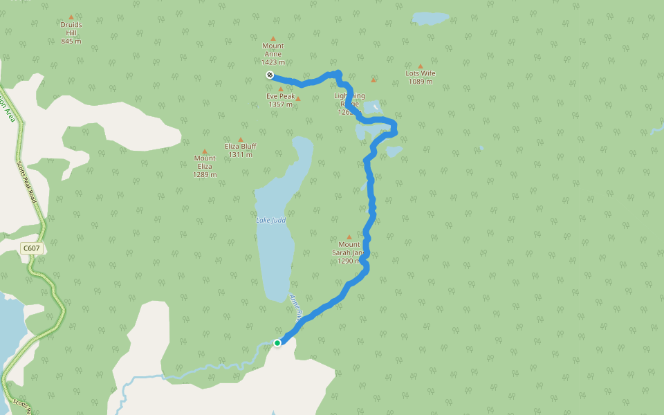 Mount Anne Circuit (Mount Anne to Lake Judd) in Tasmania | Walking Map
