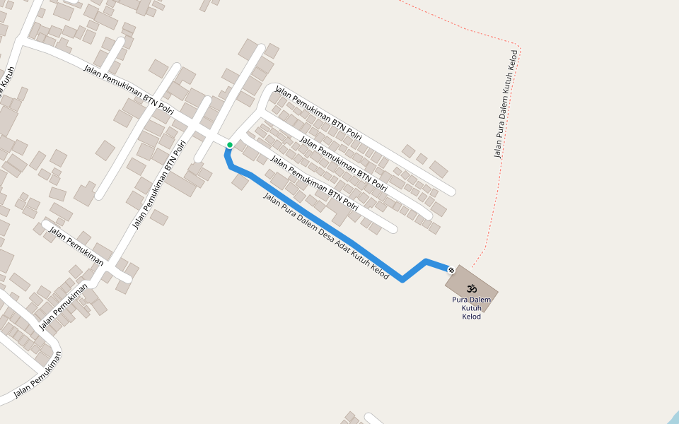 Jalan Pura Dalem Desa Adat Kutuh Kelod | Walking Map