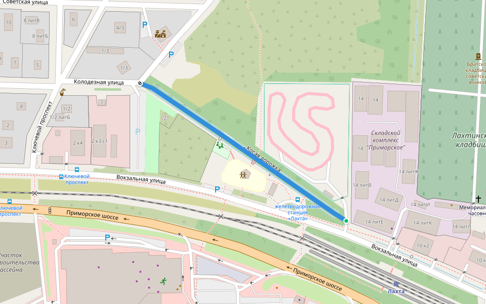 Oblique path in Sankt-Peterburg | Walking Map