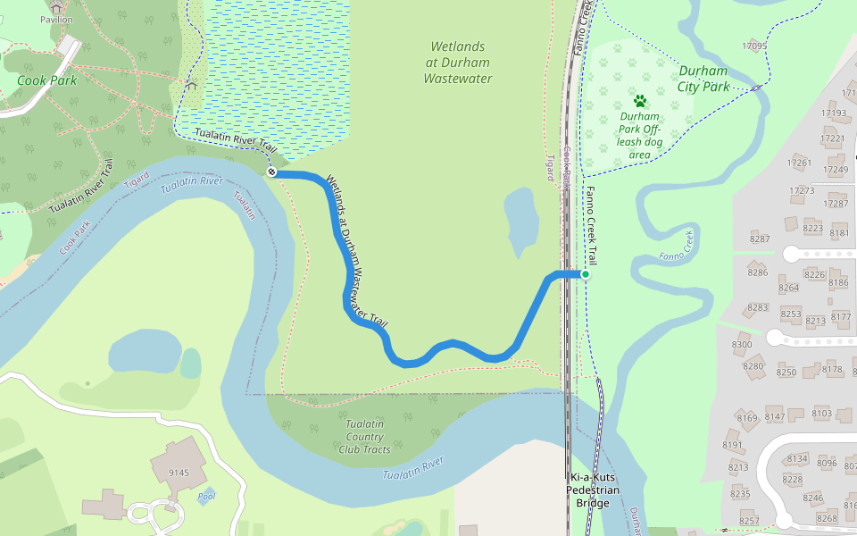 Wetlands at Durham Wastewater Trail in Oregon | Walking Map