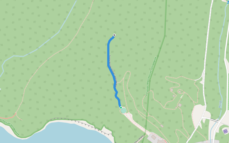 Path along the stream with bridges | Walking Map