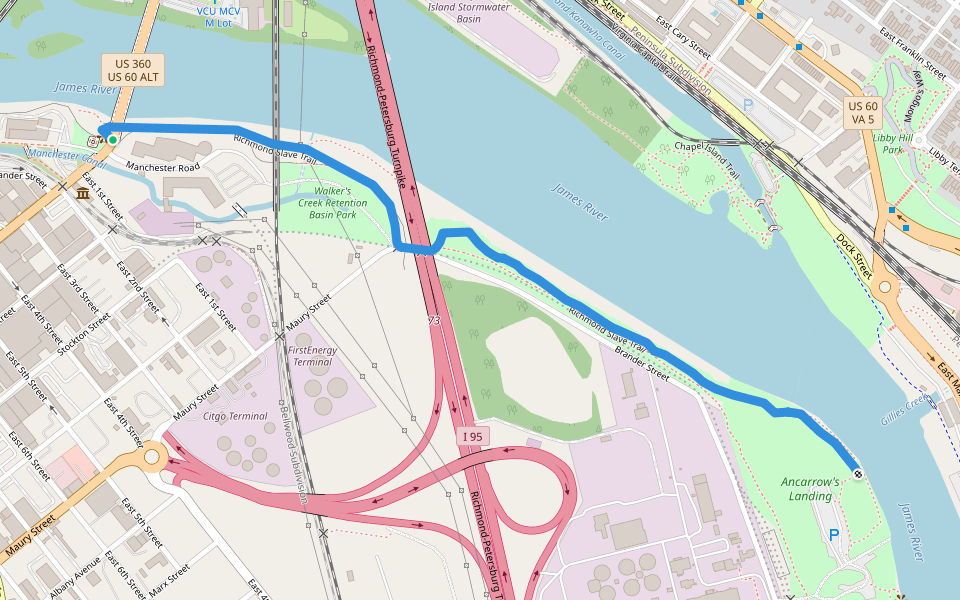 Richmond Slave Trail in Virginia | Walking Map