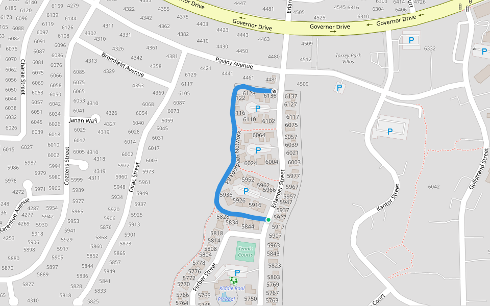 PV Footpath Network in California | Walking Map